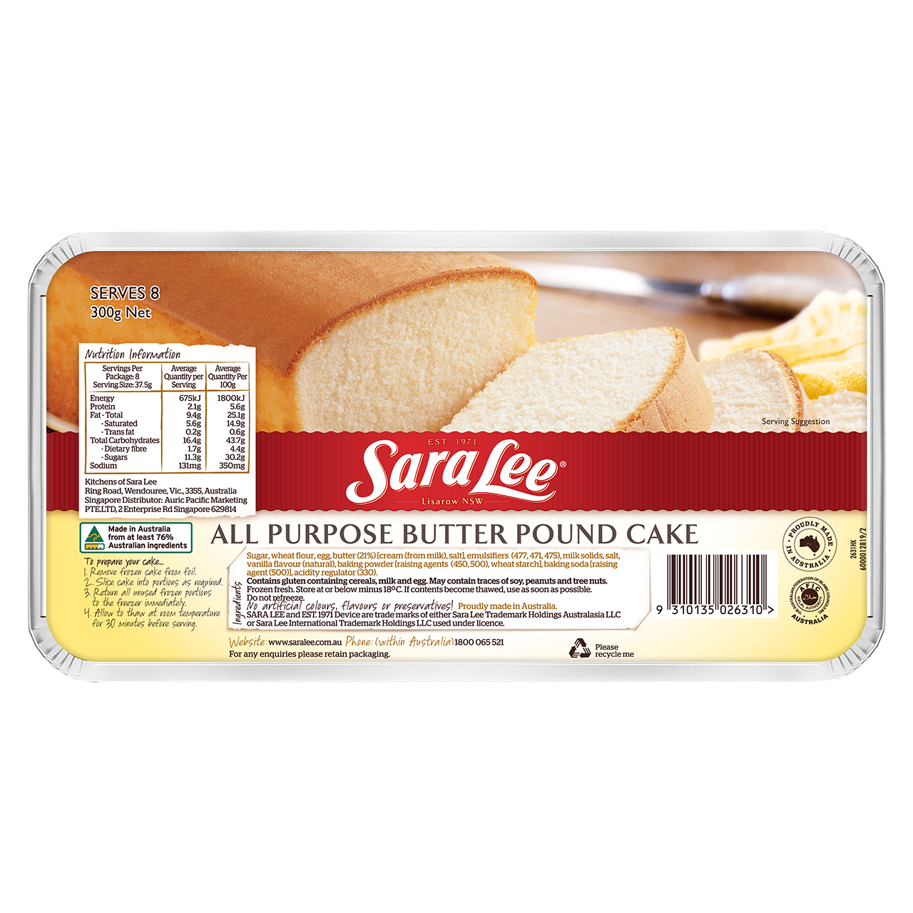 All Purpose Butter Pound Cake Sara Lee
