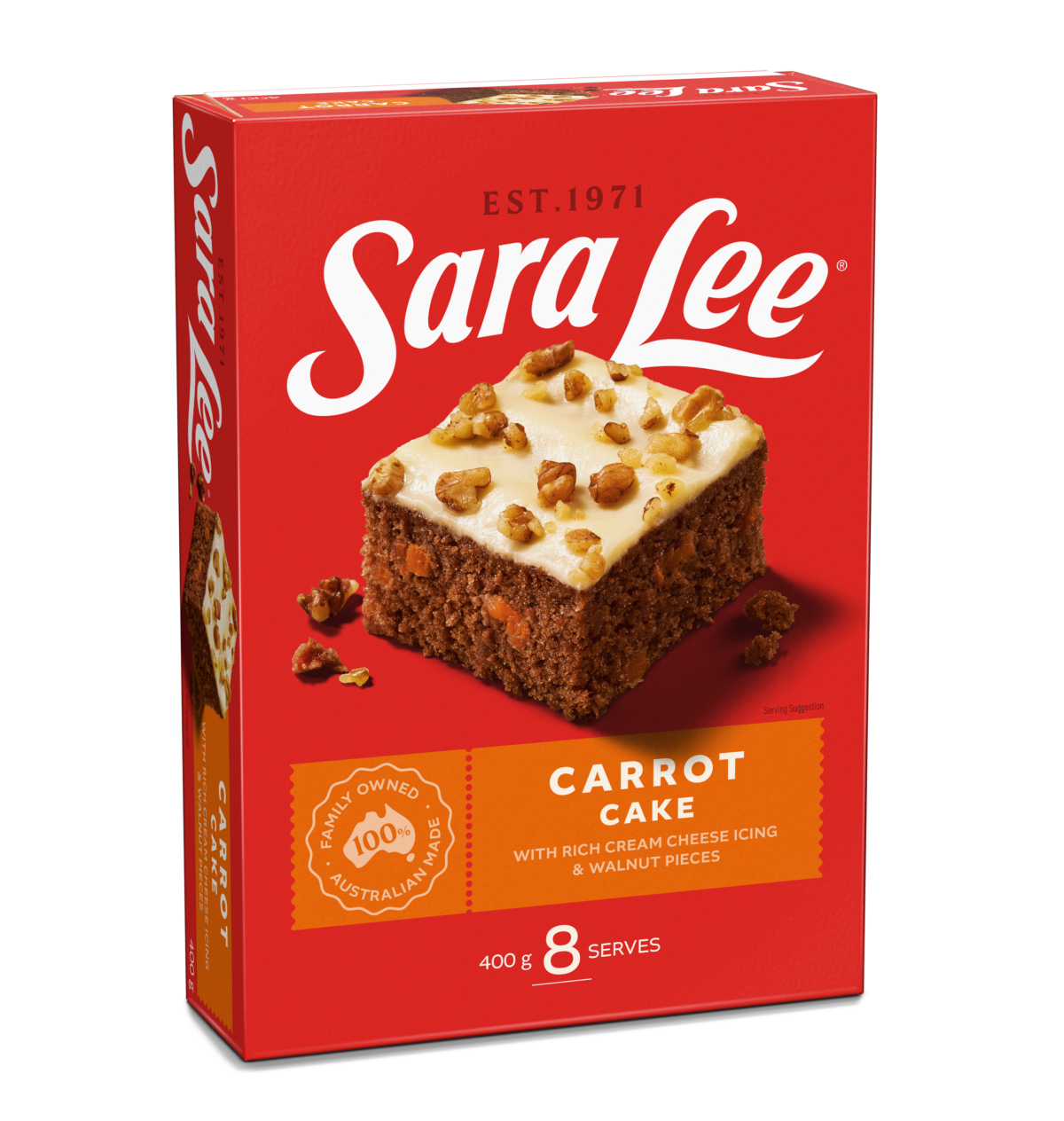 Sara Lee Carrot Cake 400g Render Three Quarter_HiRes_RGB – Sara Lee
