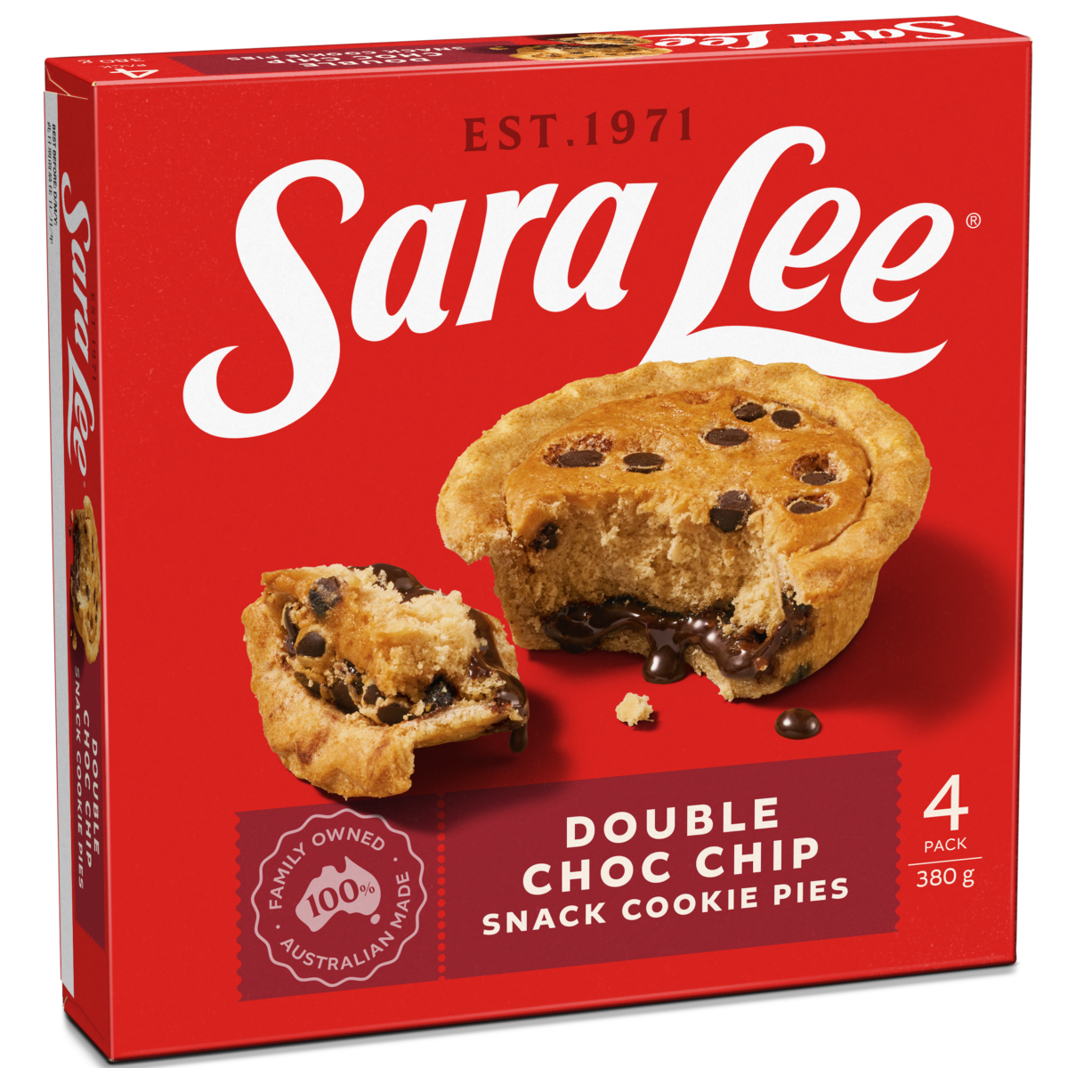 Sara Lee Snack Cookie Pies Double Choc Chip 380g Render Three Quarter ...